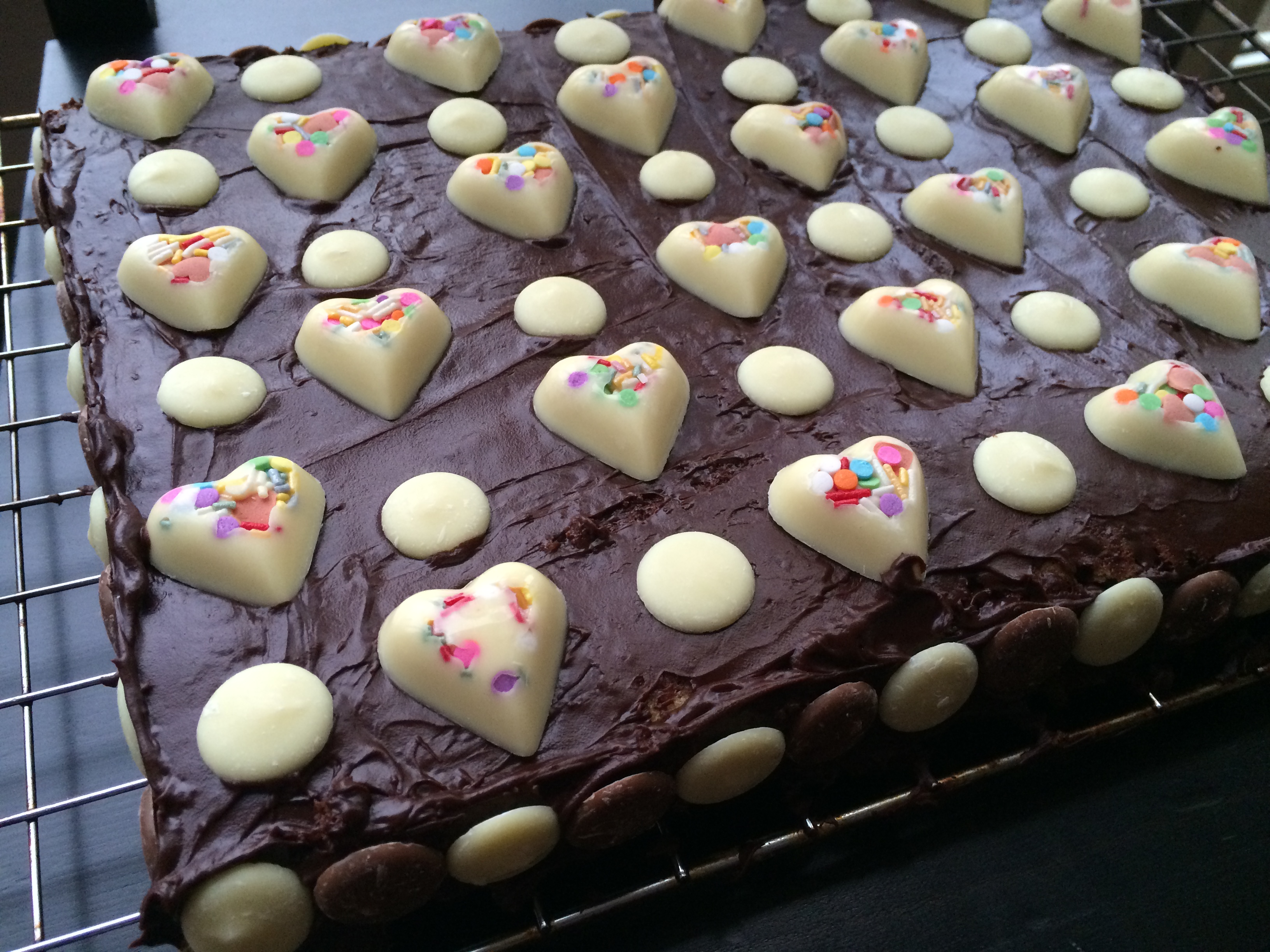 Vanilla and Chocolate Marble Traybake with Triple Chocolate Decorations ...