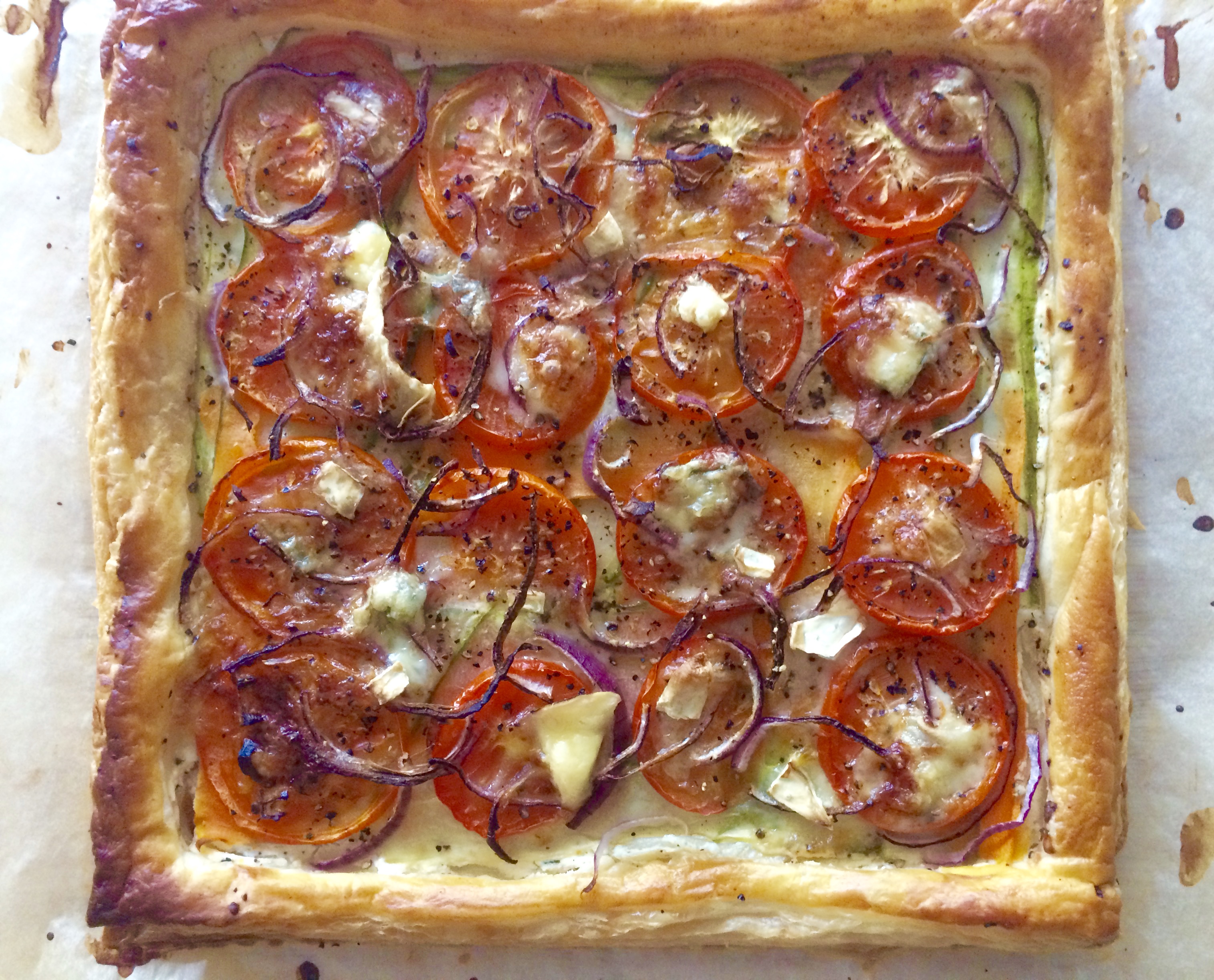Rainbow Vegetable Puff Pastry Tart – Andrew in the Kitchen