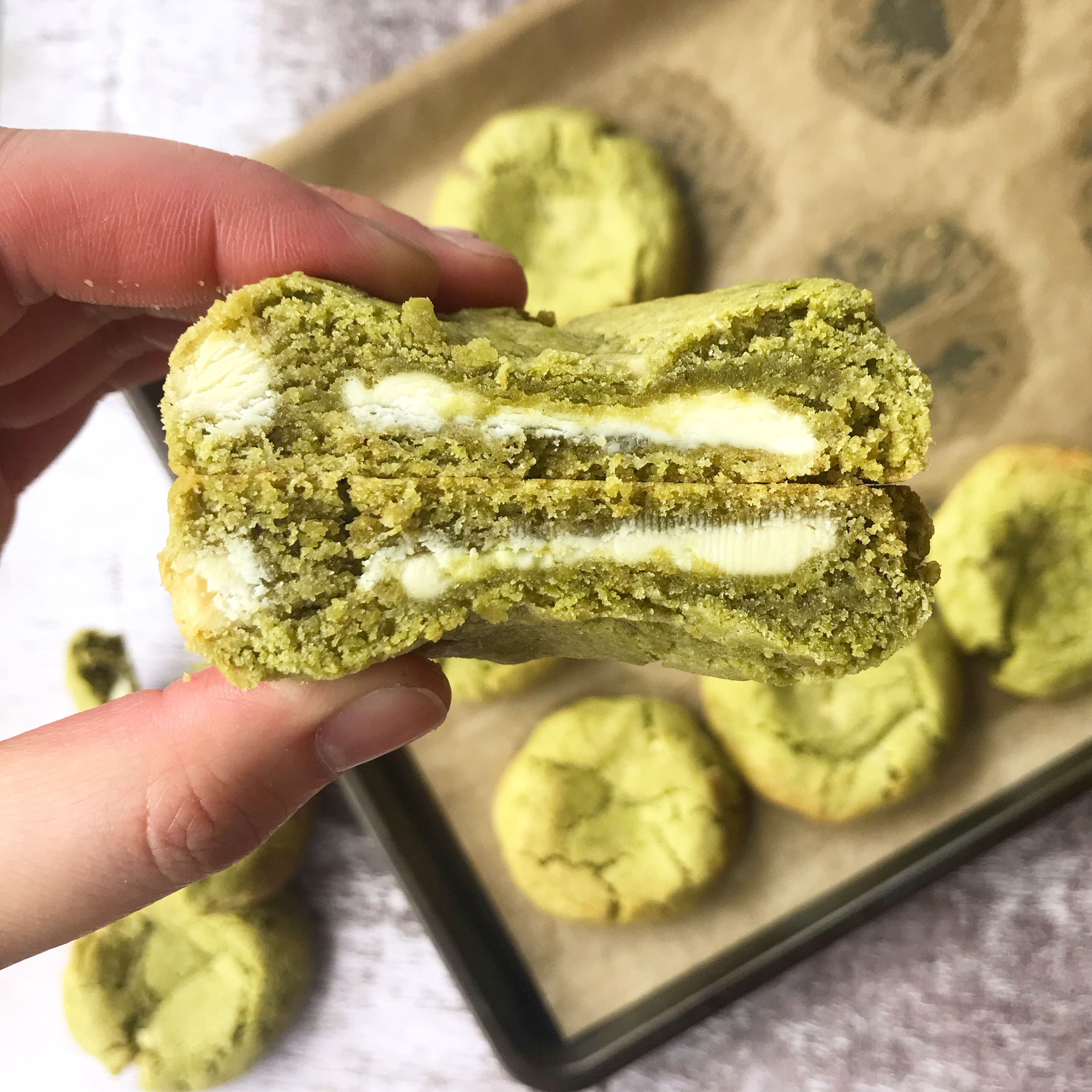 Matcha White Chocolate Stuffed Cookies – Andrew in the Kitchen
